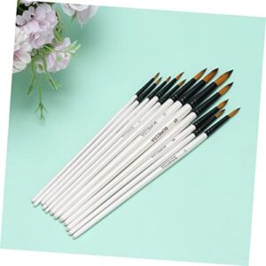 Ciieeo 1 Set/12pcs Summer Sets Detailing Brush Kit Paint Sets Acrylic Brush Coloring Art Paint Brushes Paint Brush Set Paint Brushes Oil Paintbrush Student Acrylic Painting White