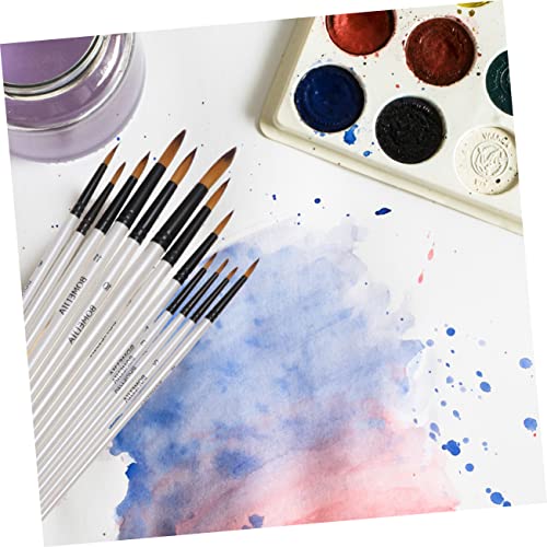 Ciieeo 1 Set/12pcs Summer Sets Detailing Brush Kit Paint Sets Acrylic Brush Coloring Art Paint Brushes Paint Brush Set Paint Brushes Oil Paintbrush Student Acrylic Painting White