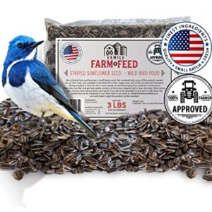 FAMILY FARM AND FEED | Four Seasons | Striped Sunflower Seed | Wild Bird Food | Backyard Songbird | 3 Pounds