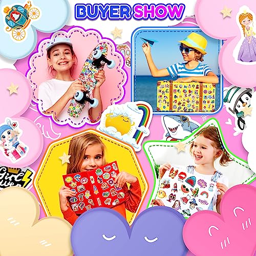 1000Pcs Cute Stickers for Kids, Water Bottle Stickers Vinyl Waterproof Stickers for Laptop Scrapbook Skateboard Cute Kawaii Sticker Packs for Teens Kids Girls