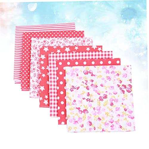 JEWEDECO 7pcs Linen Sheets Cotton Percale Sheets Felt Sheets Cotton Floral Fabric Quilting Fabric Bundles Craft Fabric Scraps Scrapbook Crafts Cloth Women's Flowers Combo Plate