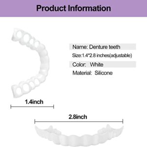 Denture Teeth Temporary Fake TeethSnap On Veneers, Snap in Teeth for Men and Women,Cover The Imperfect Teeth,No Pain No Shot No Drilling,Fix Confident Smile(2 Pcs)