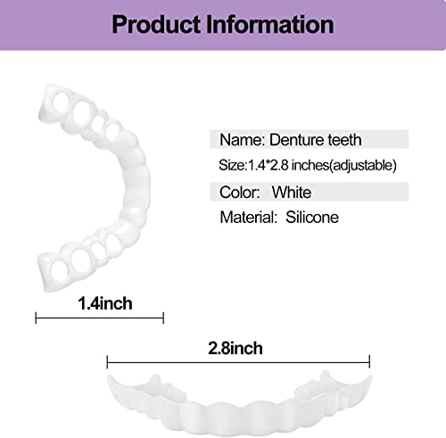 Denture Teeth Temporary Fake TeethSnap On Veneers, Snap in Teeth for Men and Women,Cover The Imperfect Teeth,No Pain No Shot No Drilling,Fix Confident Smile(2 Pcs)