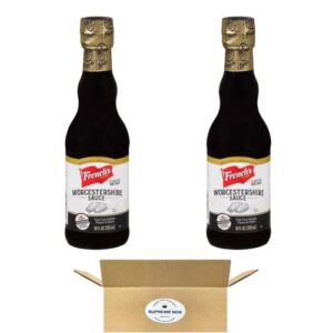 french's worcestershire sauce, 10 fl oz (20 oz in total) - pack of 2, with supreme box safey packaging