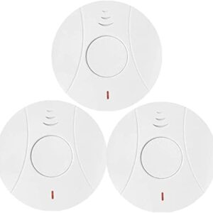 3 Pack Photoelectric Smoke and Carbon Monoxide Detector, Smoke Alarm Sealed-in 10 Year Lithium Battery-Operated (White)