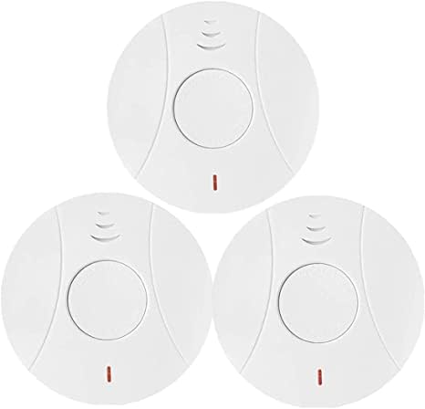 3 Pack Photoelectric Smoke and Carbon Monoxide Detector, Smoke Alarm Sealed-in 10 Year Lithium Battery-Operated (White)