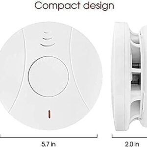 3 Pack Photoelectric Smoke and Carbon Monoxide Detector, Smoke Alarm Sealed-in 10 Year Lithium Battery-Operated (White)