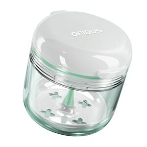 ofidus denture bath case - no-leak double layer dry & wet separation denture bath box, portable denture case with mirror, removal tool, brush for dentures, clear braces, mouth guard, retainers (white)