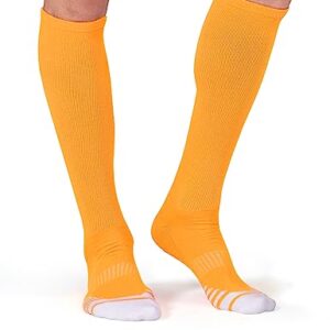 FITRELL 2 Pack Baseball Soccer Softball Socks for Kids Youth Men & Women Over-the-Calf Knee High Socks, nfl, Gold/Yellow, Medium