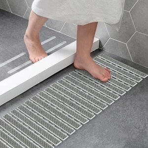 ROMROL Bathtub mat Shower mat Nonslip,Anti-Slip Bath mat for Bathtub Shower mats for Inside Shower, Bath mats for Bathroom Nonslip with Drain Hole and Suction Cups（Grey, 27.2 X 15.4 Inch）