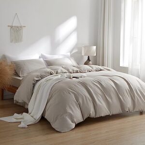 tumei 100% linen duvet cover king, linen duvet cover set king size 3 pieces bedding duvet cover set soft breathable durable comforter set bedding 1 duvet cover and 2 pillow covers,king natural linen