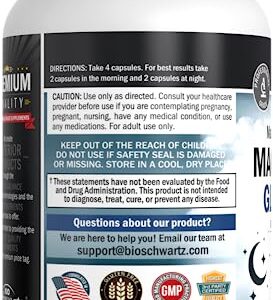 Magnesium Glycinate 500mg Capsules (120 Mini Caps) Maximum Absorption Magnesium Supplement for Nerves Muscles Heart Mood and Sleep Support (Vegan Safe with No Gluten, Soy or GMOs) by BioSchwartz