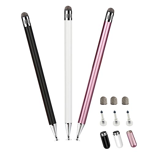 Stylus Pens for Touch Screens(3 Pack), 6 Replaceable TipsHigh Precision Capacitive Stylus Pen for iPad iPhone Android Tablets and All Universal Touch Screen Devices