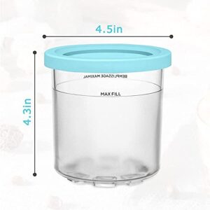 New Ice Cream Pints Containers|2/4 Packs Containers with Lids Replacements for Ninja Creami Pints,With NC301 NC300 NC299AMZ Series Ice Cream Maker (B)