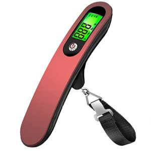 Raabiko Digital Luggage Scale, Portable Digital Luggage Weight Scale with 110lbs Capacity, Battery Included, Ruby Red