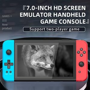 Powkiddy X70 Handheld Game Console, 7.0-inch Display, Built-in 3500mAh Battery, Supports Multiple Emulators and HDMI High Definition TV Connection (Blue ＆ Green 64GB)