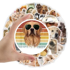 Cute Golden Retriever Dog Stickers, 55 PCS Puppy Stickers Vinyl Gifts for Laptops Water Bottles Skateboards, Kids Boys Girls Teens Party Decoration Decals (Golden Retriever)