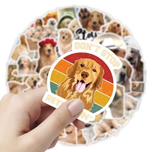 Cute Golden Retriever Dog Stickers, 55 PCS Puppy Stickers Vinyl Gifts for Laptops Water Bottles Skateboards, Kids Boys Girls Teens Party Decoration Decals (Golden Retriever)