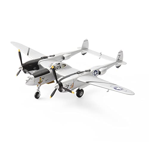 RoofWorld 1/72 Scale Replica Fighter Airplane Military Aircraft Model P-38 Fighter Lightning WWII Model Plane USA Army Military Models Collection