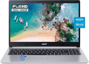 acer aspire 5 slim laptop 15.6", amd quad-core processor, 15.6" full hd ips, 12gb ram 1tb ssd, backlit kb, fingerprint reader, amazon alexa, hdmi, rj-45, webcam, wifi 6, windows 11 home +mousepad