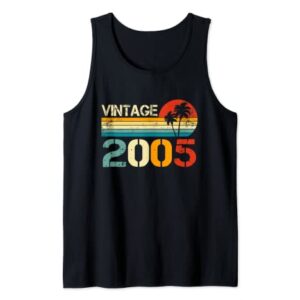 Vintage 2005 18 Year Old Gift Boys Girls 18th Birthday Retro Tank Top