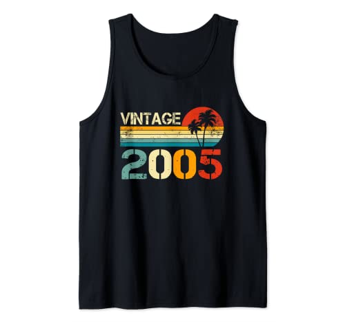 Vintage 2005 18 Year Old Gift Boys Girls 18th Birthday Retro Tank Top