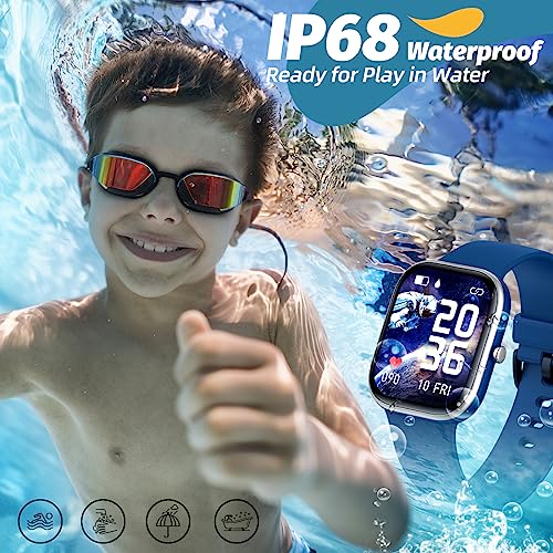 YOUSOKU Smart Watch for Kids, Fitness Tracker Watch with 19 Sport Modes, Pedometers, Sleep Mode, IP68 Waterproof, Kids Smart Watch, Great Gift for Boys Girls Teens 6-14 Compatible with Android iOS…