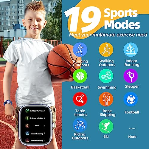 YOUSOKU Smart Watch for Kids, Fitness Tracker Watch with 19 Sport Modes, Pedometers, Sleep Mode, IP68 Waterproof, Kids Smart Watch, Great Gift for Boys Girls Teens 6-14 Compatible with Android iOS…