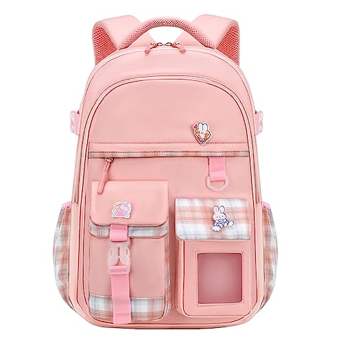 HANXIUCAO Backpacks for Girls Large Bookbags for Teens Girls Backpack for School Laptop Compartment Primary School (Pink)