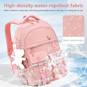 HANXIUCAO Backpacks for Girls Large Bookbags for Teens Girls Backpack for School Laptop Compartment Primary School (Pink)