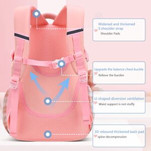 HANXIUCAO Backpacks for Girls Large Bookbags for Teens Girls Backpack for School Laptop Compartment Primary School (Pink)