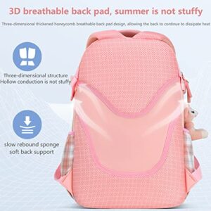 HANXIUCAO Backpacks for Girls Large Bookbags for Teens Girls Backpack for School Laptop Compartment Primary School (Pink)