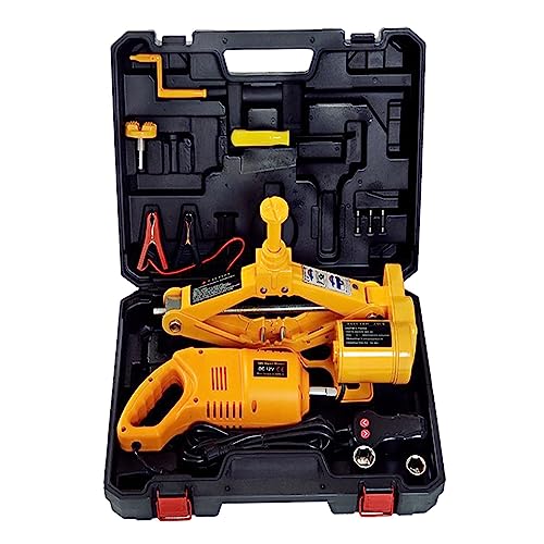 ForceCar Automotive Electric Car Jack 3 Ton 12V Lifting Tire Wheel Repair Changing 6600 LBS Repair Emergency Tool Kits Vehicle Floor Jack Wheel Change Kit SUV Van and Emergency Equipment with Case