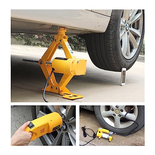 ForceCar Automotive Electric Car Jack 3 Ton 12V Lifting Tire Wheel Repair Changing 6600 LBS Repair Emergency Tool Kits Vehicle Floor Jack Wheel Change Kit SUV Van and Emergency Equipment with Case