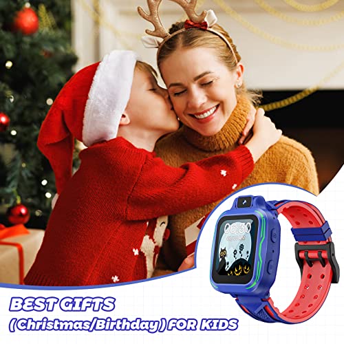 Kids Watch Boys with Camera,Children Digital Smart Watch Touchscreen with Video Mp3 Alarm Pedometer Games for Age 3-9 Years Old Christmas Birthday Gifts - Dark Blue with 32GB SD Card