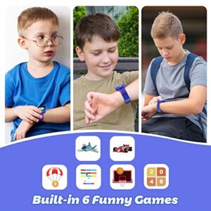 Kids Watch Boys with Camera,Children Digital Smart Watch Touchscreen with Video Mp3 Alarm Pedometer Games for Age 3-9 Years Old Christmas Birthday Gifts - Dark Blue with 32GB SD Card