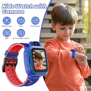 Kids Watch Boys with Camera,Children Digital Smart Watch Touchscreen with Video Mp3 Alarm Pedometer Games for Age 3-9 Years Old Christmas Birthday Gifts - Dark Blue with 32GB SD Card