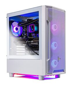 skytech archangel gaming pc desktop – intel core i7 12700f 2.1 ghz, nvidia rtx 4060 ti, 1tb nvme ssd, 16gb ddr4 ram 3200, 600w gold psu, 240mm aio, 11ac wi-fi, windows 11 home 64-bit,white