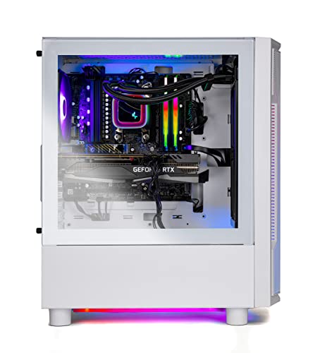 Skytech Archangel Gaming PC Desktop – Intel Core i7 12700F 2.1 GHz, NVIDIA RTX 4060 Ti, 1TB NVME SSD, 16GB DDR4 RAM 3200, 600W Gold PSU, 240mm AIO, 11AC Wi-Fi, Windows 11 Home 64-bit,White