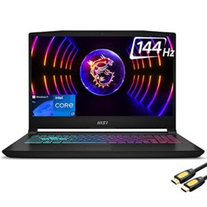 msi katana 15 gaming laptop, 15.6" fhd ips 144hz, 12th gen intel 10-core i7-12650h, geforce rtx 4070, 32gb ddr5, 2tb pcie ssd, wi-fi 6, 4-zone rgb keyboard, type-c, sps hdmi 2.1 cable, win 11 pro