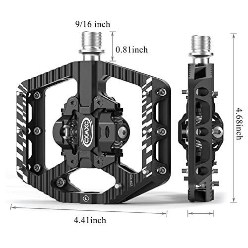 Mountain Bike Pedals - 3 Sealed Bearing Clipless Pedals - 9/16" CNC Machined Cr-Mo Axle MTB Bike Pedals