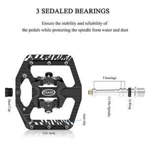 Mountain Bike Pedals - 3 Sealed Bearing Clipless Pedals - 9/16" CNC Machined Cr-Mo Axle MTB Bike Pedals