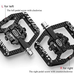 Mountain Bike Pedals - 3 Sealed Bearing Clipless Pedals - 9/16" CNC Machined Cr-Mo Axle MTB Bike Pedals