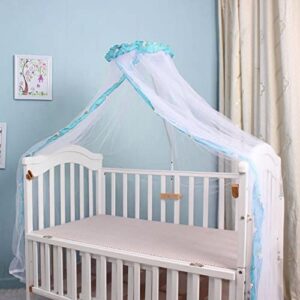 Crib Mosquito Net Universal Baby Cot Bed Crib Canopy Round Lace Baby Dome Mosquito Net Bed Tent Foldable Baby Nursery Bed Mesh Tent Net Newborn Bed Crib Canopy Netting Hanging Dome Curtain Cover Net