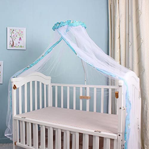 Crib Mosquito Net Universal Baby Cot Bed Crib Canopy Round Lace Baby Dome Mosquito Net Bed Tent Foldable Baby Nursery Bed Mesh Tent Net Newborn Bed Crib Canopy Netting Hanging Dome Curtain Cover Net