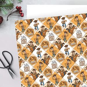 InThink Pack of 5 Gift Wrapping Paper 20" x 30" Kraft Paper Durable Buzz Lightyear Woody Wrapping Paper Sheets Pack for Kids Birthday, Party Storage Festive Decoration (Khaki Cookies)