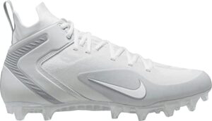 nike alpha huarache 8 elite cw4440-110 white/pure platinum/wolf grey men's lacrosse cleats 9 us