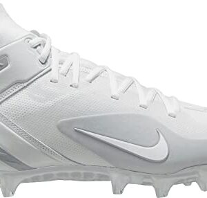 Nike Alpha Huarache 8 Elite CW4440-110 White/Pure Platinum/Wolf Grey Men's Lacrosse Cleats 9 US