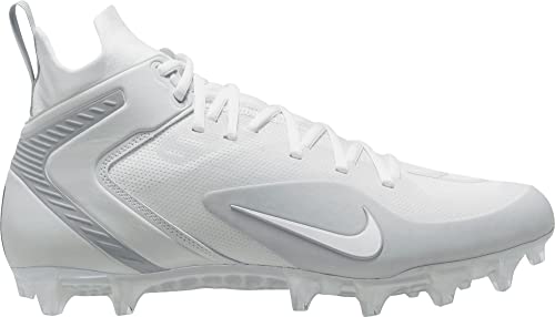 Nike Alpha Huarache 8 Elite CW4440-110 White/Pure Platinum/Wolf Grey Men's Lacrosse Cleats 9 US