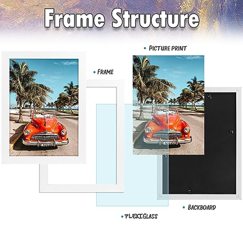 AUEAR, A4 Picture Frame White Set of 2, 8.3x11.7 Frame Wall Mounted Horizontal And Vertical